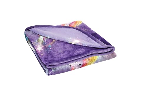 Unicorn Academy Sophia and Wildstar Plush Throw Blanket for Girls - Measures 46 x 60 Inches, Super Soft Lightweight Fleece Kids Bedding