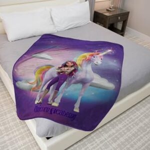 Unicorn Academy Sophia and Wildstar Plush Throw Blanket for Girls - Measures 46 x 60 Inches, Super Soft Lightweight Fleece Kids Bedding