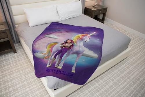 Unicorn Academy Sophia and Wildstar Plush Throw Blanket for Girls - Measures 46 x 60 Inches, Super Soft Lightweight Fleece Kids Bedding