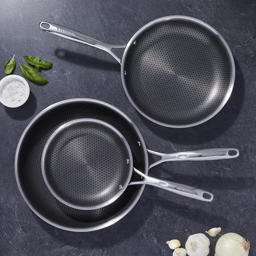 HENCKELS Paradigm 5-pc Frying Pan and Silicone Utensil Set, Nonstick, 3-ply Stainless Steel