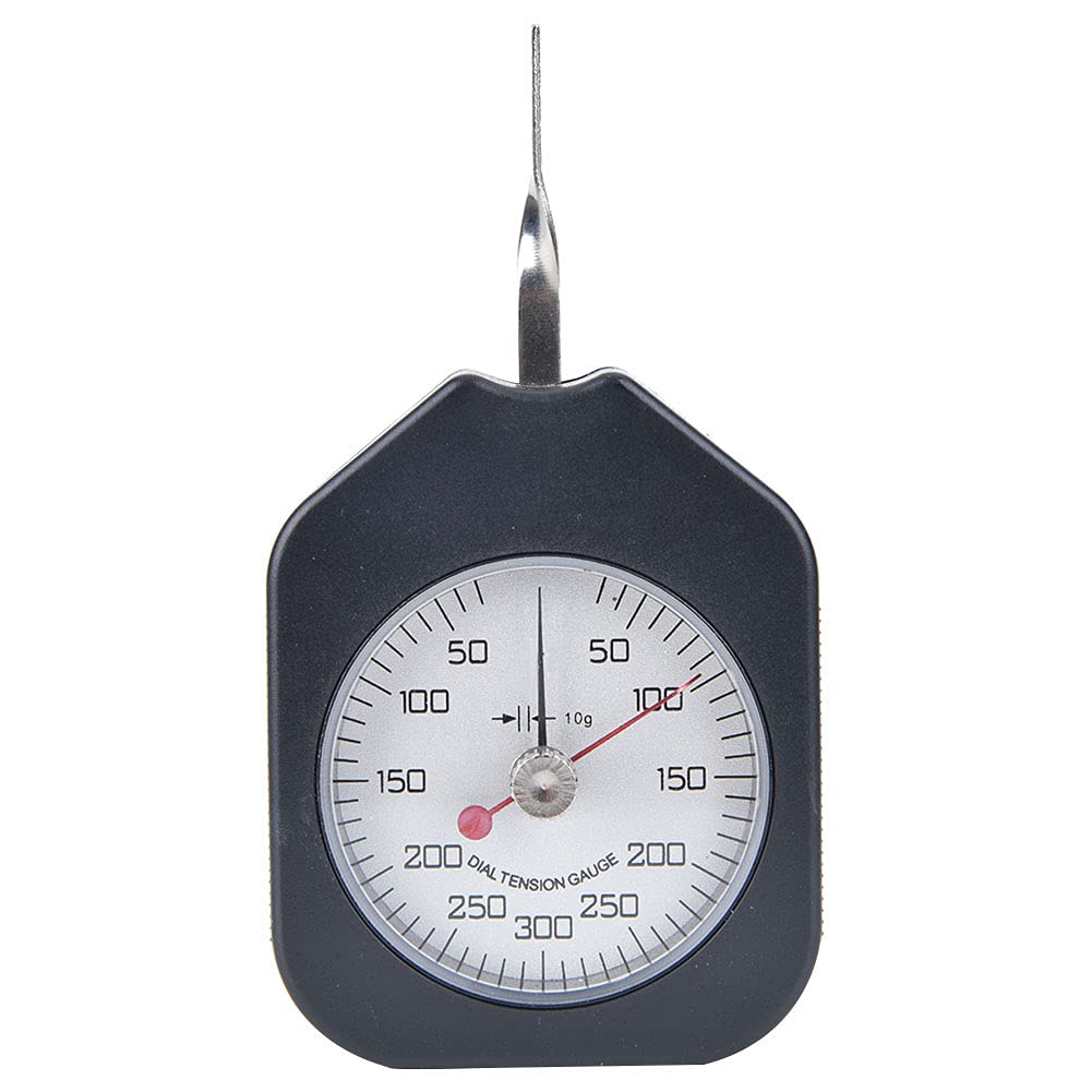 Tension Meter, Plastic Pointer Type Double Needles Tension Meter Analog Dial Gauge Measuring Tool for Electronic Switches, Micro Switches, Valves, Spring Tension(SZG-300-2)