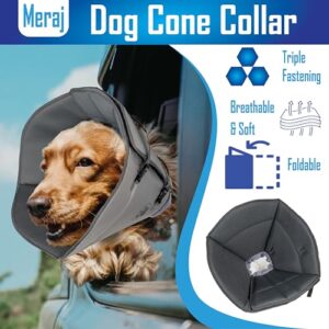 Superior Strong Oxford Cotton Lining Adjustable Buckle Pet Friendly Waterproof Secure Fit Soft & Protective Dog Cone Collar for Grooming, After Surgery Recovery, Rashes Protection (Extra Large), Gray