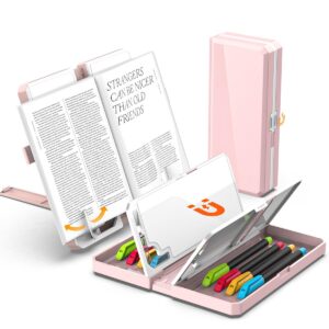 aicase multifunction capacity pencil case with book stand for reading adjustable book holder stationery pen bag pouch school supplies for kids teen girls,graduation/birthday/back to school gifts