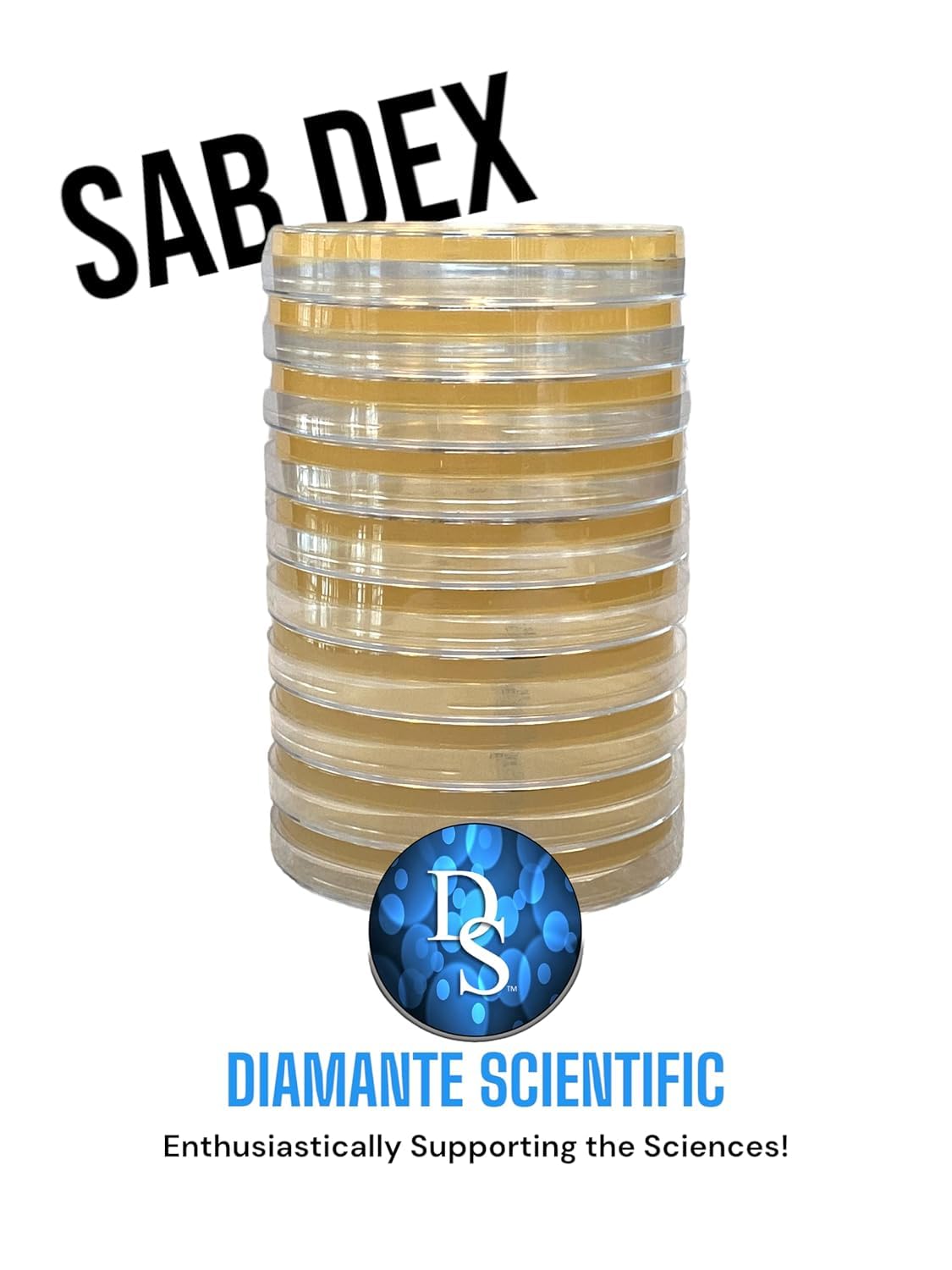 Sabouraud Dextrose Agar-II (SDA), (10-Pack), Pre-Poured, 15x100mm Petri Plates, For the Cultivation, Isolation and Identification of Yeasts and Molds.