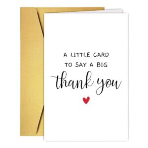 rualove funny thank you card, simple thanks card appreciation card gift supportive card for boss coworker teacher, cute thank you gift friendship thanks gift for friend him her