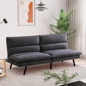 hcore sofa couch bed,memory foam futon sofabed, carbon black