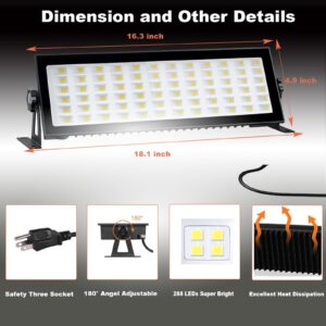 LED Shop Lights for Garage, 200W 22000lm Super Bright LED Work Light, IP66 Waterproof Outdoor Garage Light with Plug, 6500K Daylight White LED Shop Light for Workshop Warehouse Yard Factory 1 Pack