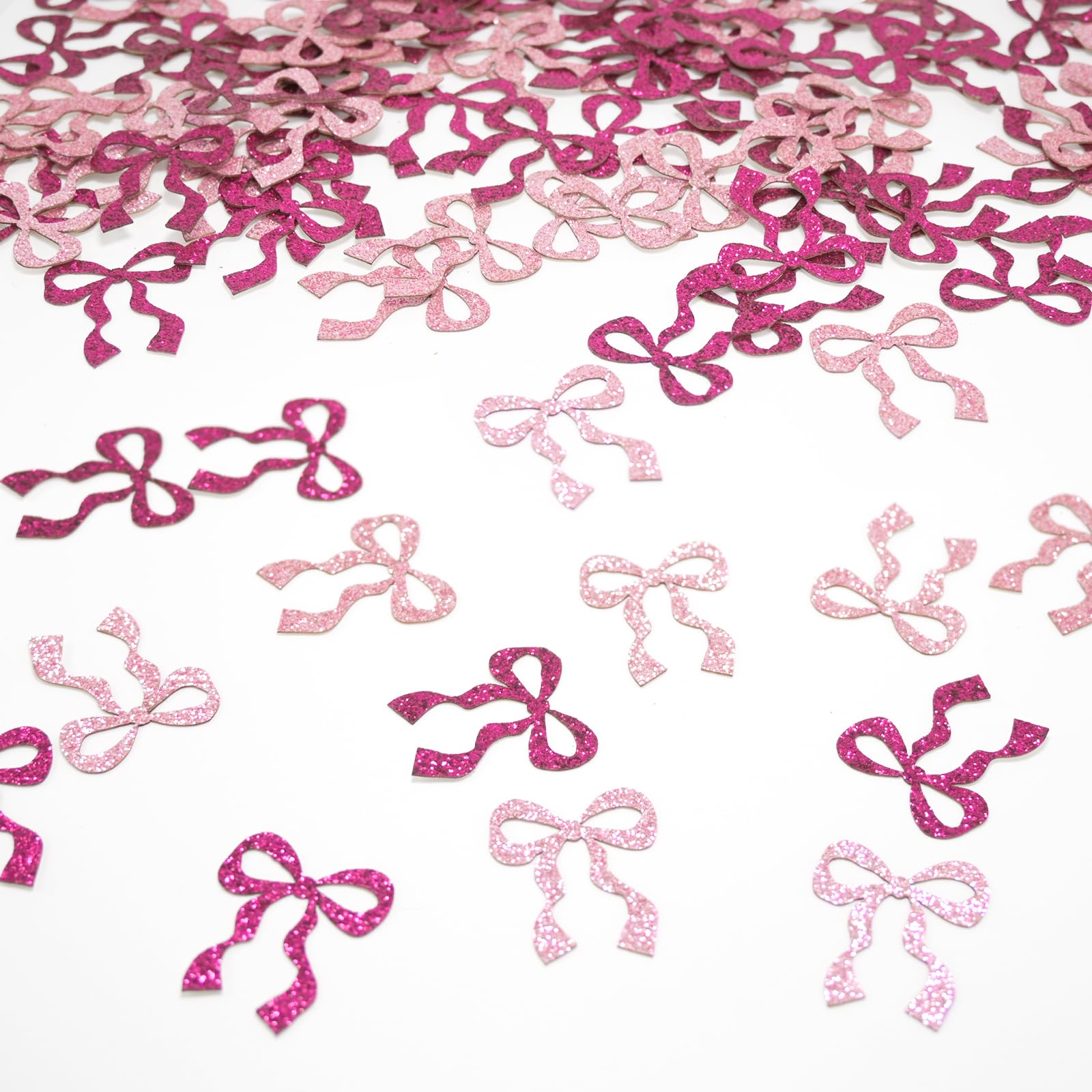 200Pcs She's Tying the Knot Confetti - Tying the Knot Bachelorette Table Decorations, Coquette Pink Bow Confetti for Bridal Shower Wedding Party Supplies