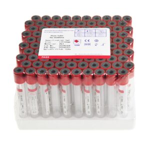 caphstion veterinary lab vacuum blood collection coagulation tubes no additive tube blood collection tube pet supplies, 5ml red 50pcs