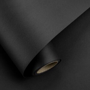 mimuti black kraft wrapping paper - solid color wrapping paper perfect for diy making, wedding, birthday, christmas, kids art kraft projects - 17 inches x 33 feet