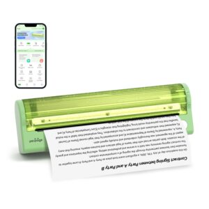 peripage p80 portable printer,thermal wireless bluetooth printer support 8.5" x 11" us letter & legal,a4 thermal paper, inkless printer compatible with ios, android phone,laptops (green 203dpi)