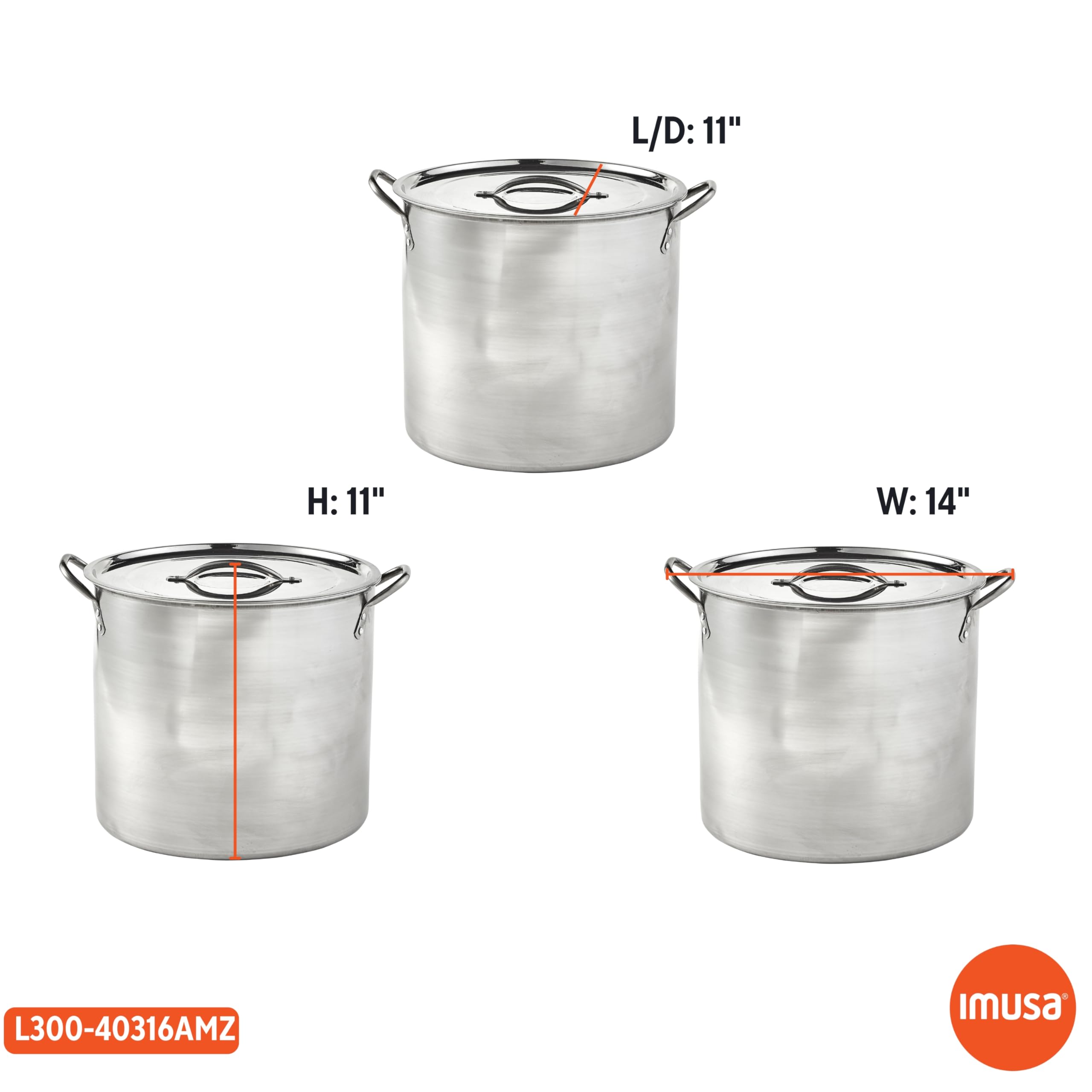 IMUSA 16qt Stainless Steel Stock Pot