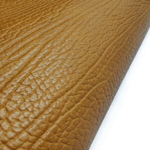 DOQN Bump Texture Genuine Leather Sheets 2.0mm Thick Plain Geometric Pattern Printed Leather Fabic for Craft & Hobby (Bark Pattern | Bourbon Brown, 6"x12")