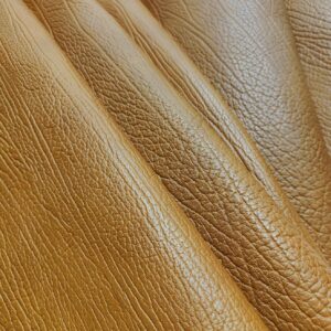 DOQN Bump Texture Genuine Leather Sheets 2.0mm Thick Plain Geometric Pattern Printed Leather Fabic for Craft & Hobby (Bark Pattern | Bourbon Brown, 6"x12")