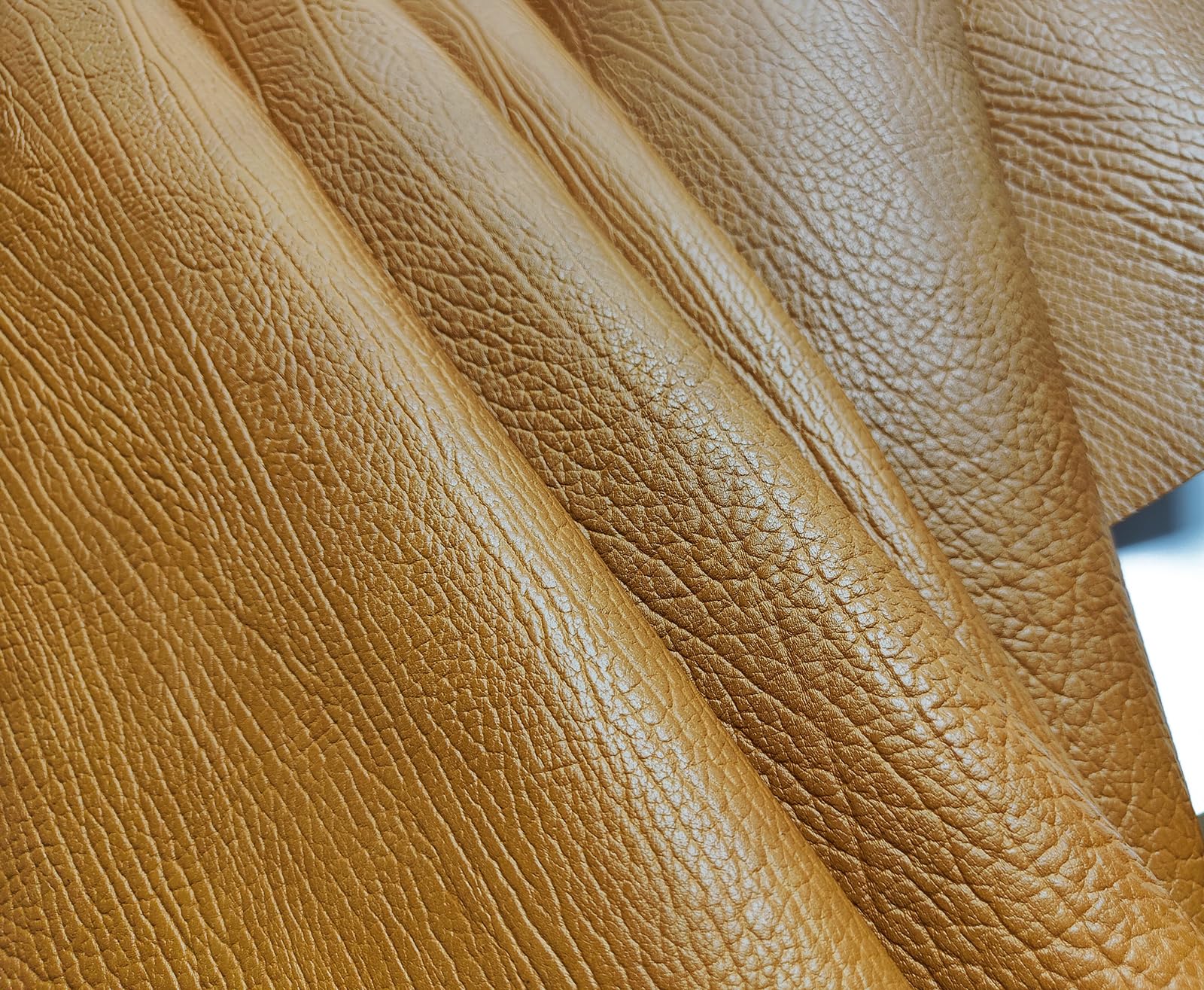 DOQN Bump Texture Genuine Leather Sheets 2.0mm Thick Plain Geometric Pattern Printed Leather Fabic for Craft & Hobby (Bark Pattern | Bourbon Brown, 6"x12")