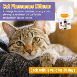 DUNKHADEN Cat Calming Pheromone Diffuser Reduces Conflict Between Cats Effective Anxiety Relief for Cats & Cat Calming Soothing 48ML 3 Refills Fits All Cats - 3 Pack