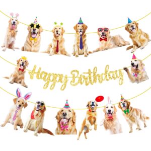 golden retriever birthday decorations 3pcs golden retriever birthday party banners dog birthday decorations puppy dog party banners for dog birthday party supplies