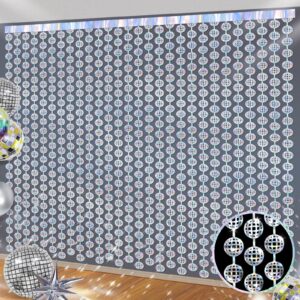 blosssound 2 pcs disco cowgirl bachelorette decorations glitter disco ball foil fringe curtains for disco cowgirl western cowboy lets go girls last rodeo bachelorette birthday party(iridescent)