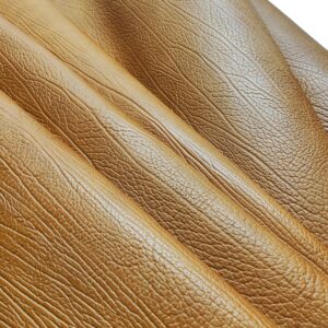 DOQN Bump Texture Genuine Leather Sheets 2.0mm Thick Plain Geometric Pattern Printed Leather Fabic for Craft & Hobby (Bark Pattern | Bourbon Brown, 6"x12")