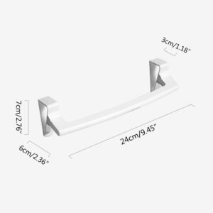 Over The Cabinet Towel Bar Hand Towel and Washcloth Rack for Bathroom and Kitchen Cabinet 9.45x2.35x2.76inch Over Door Towel Holder White for Bathroom Kitchen