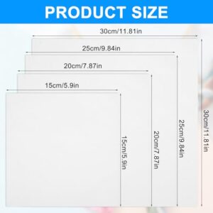 12 Pcs Embroidery Fabric White Cotton Fabric Pre-Cut Embroidery Cloth 4 Sizes Embroidery Fabric Squares Blanks for Hand Embroidery Garment Craft Cross Stitch Fabric 15cm, 20cm, 25cm, 30cm