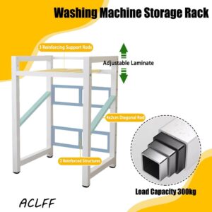 ACLFF Over The Washer Storage Shelf with Adjustable Feet, Over The Dryer Storage Shelf with Countertop, Washing Machine Storage Rack with Shelves, for Bathroom, Laundry Room