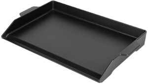 universal griddle insert for gas grill, cast iron flat top griddle for outdoor grill, charcoal grill, camp chef/weber/charbroil/nexgrill/kenmore big gas grill griddle etc. all gas grills 23" x 16"