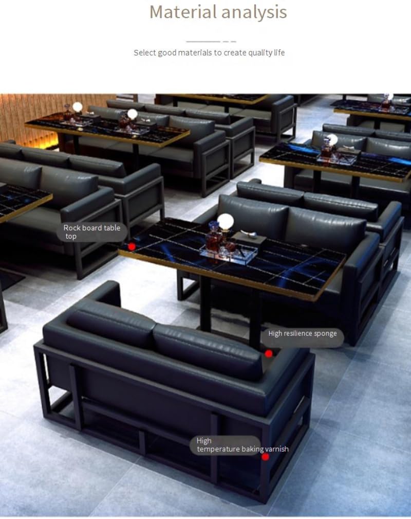 1987vroma Create The Perfect Atmosphere with Our Bar Music Set and Stylish Restaurant Furniture Combo! (Double Sofa)