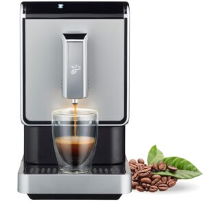 tchibo automatic espresso & coffee machine with built-in grinder, no coffee pods needed, silver