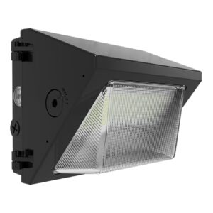 rab w22-s-30 30w led wall pack light, 120-277v, dusk to dawn with photocell, 4508lm, power & color temperature adjustable (3/4/5k), light throw (0-45 deg), 0-10v dim, glass lens, dlc premium, bronze