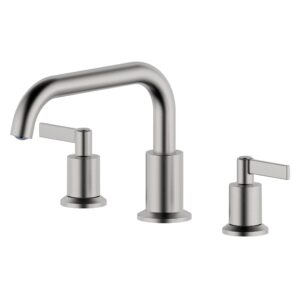 derengge bathtub faucet with valve, 2-handle widespread roman tub faucet,3 hole deck mount roman bathtub faucet,brushed nickel,rf-3055-bn