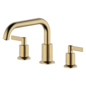 derengge brushed gold bathtub faucet with valve, 2-handle widespread roman tub faucet,3 hole deck mount roman bathtub faucet,rf-3055-bg