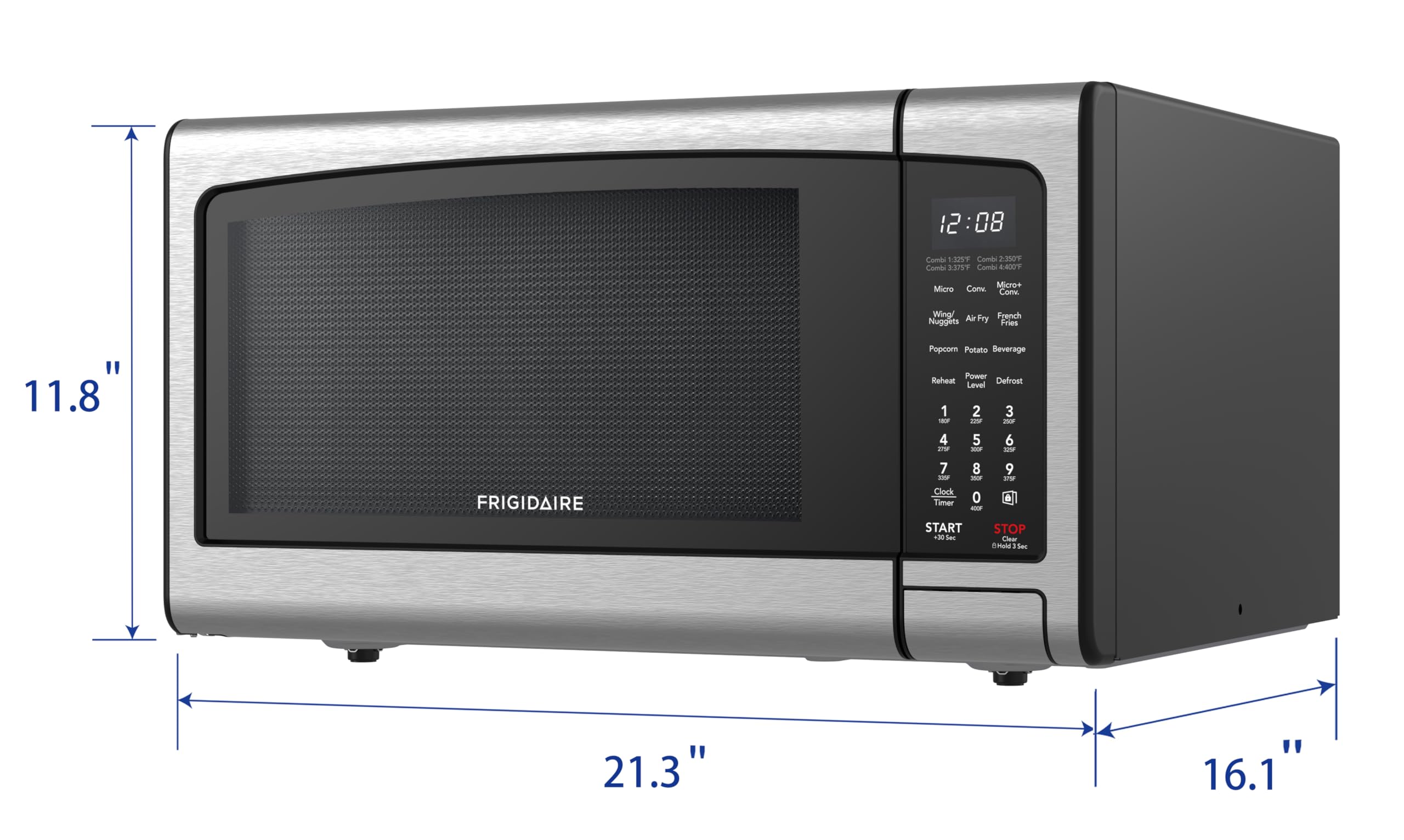 Frigidaire EMW112OAMZ Stainless Steel Microwave Oven, Multi Function, Programmable, 1.1 Cu Ft 1000-Watt, residential kitchen, Stainless