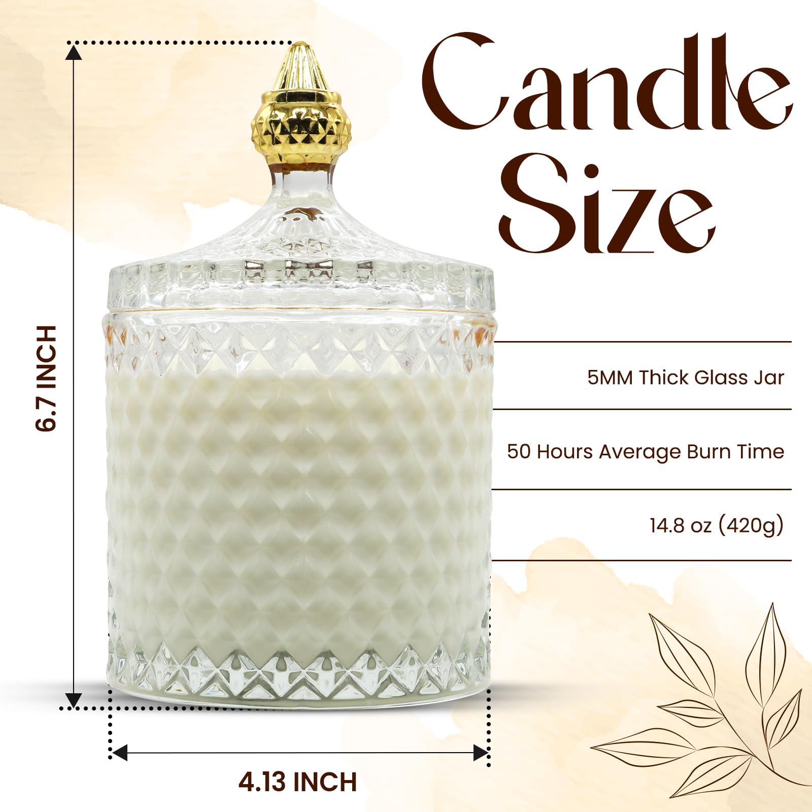 VIONAMI Queen of The Night Scented Candles – Luxury Candle Gift for Woman with Rare Flower Scent, Long Burning Natural Soy Wax Candle for Home, Gift-Boxed Large Decorative Glass Jar Candle 14.8 oz