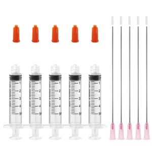 otwooi syringes with 18 ga blunt tip needle, for precision liquid handling and refilling - 5ml 10ml 20ml 30ml syringe blunt needles, ideal for liquids, adhesives, and oils（5ml, 5pcs)