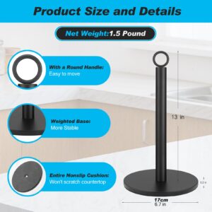 Paper Towel Holder Countertop, Paper Towels Holder Black, Countertop Paper Towel Holders, Non-Slip Standing Paper Towel Holder, Kitchen Paper Towel Holder