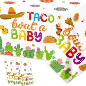 taco bout a baby decorations fiesta baby shower decorations taco baby shower tablecloth plastic disposable mexican fiesta baby shower table cover for gender reveal party supplies 54 x 108 inch