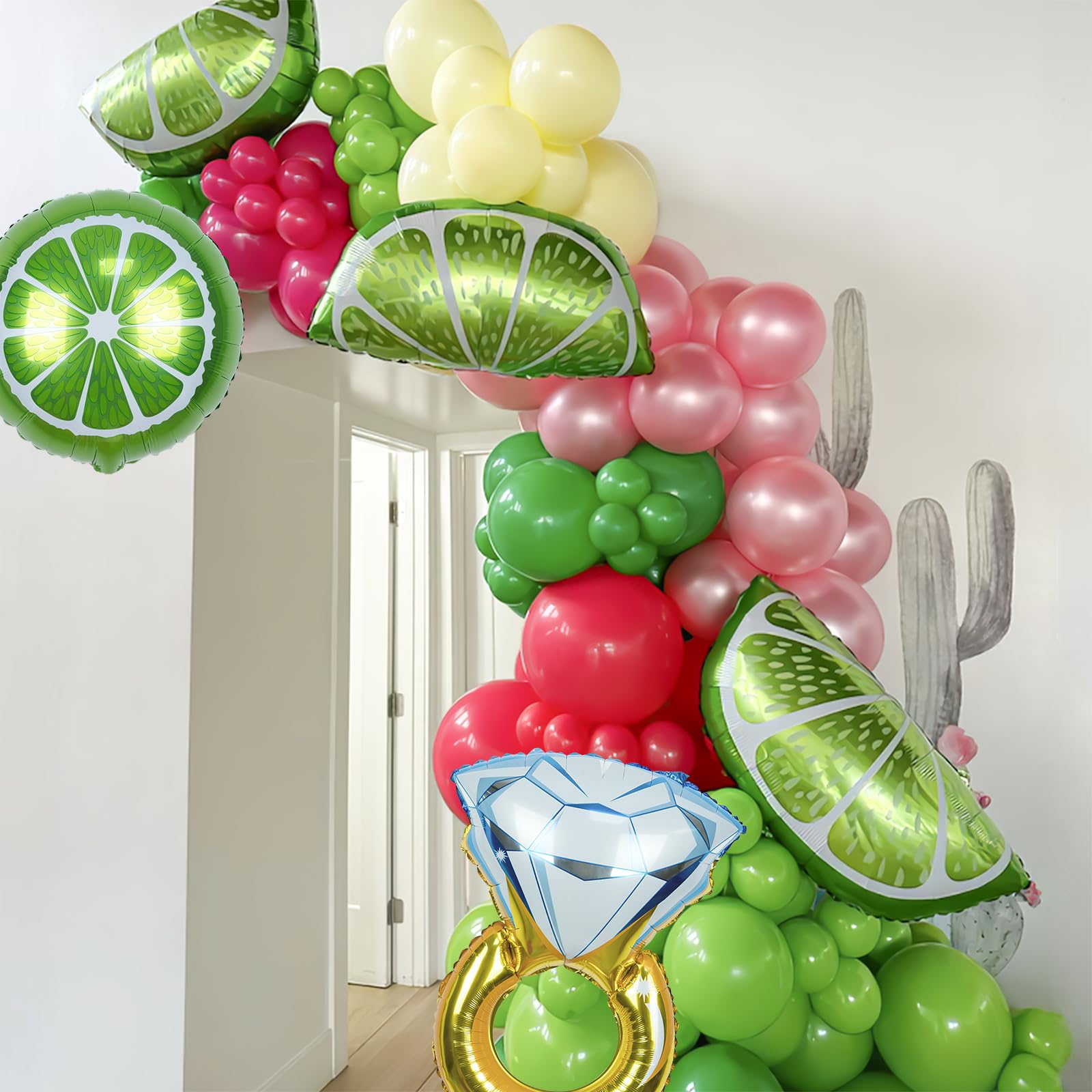 Generic Bachelorette Party Decorations, 18"" 10"" 5"" Bachelorette Balloon Arch with Lemon Ring Balloons for Bridal Shower Girls Birtdhay Mexican Fiesta Bachelorette Party Decorations