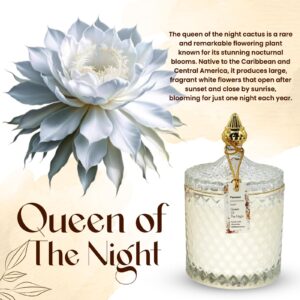 VIONAMI Queen of The Night Scented Candles – Luxury Candle Gift for Woman with Rare Flower Scent, Long Burning Natural Soy Wax Candle for Home, Gift-Boxed Large Decorative Glass Jar Candle 14.8 oz