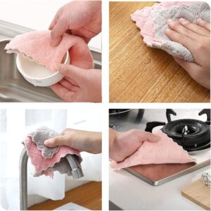 24 Pack Kitchen Cloth, Microfiber Dish Towels Washcloths, Super Absorbent Coral Velvet Dishtowels, Premium Cleaning Cloths,Non-Stick Oil Quick Dry Dish Towels, Soft Tea Towels, Table Cleaning Cloths.