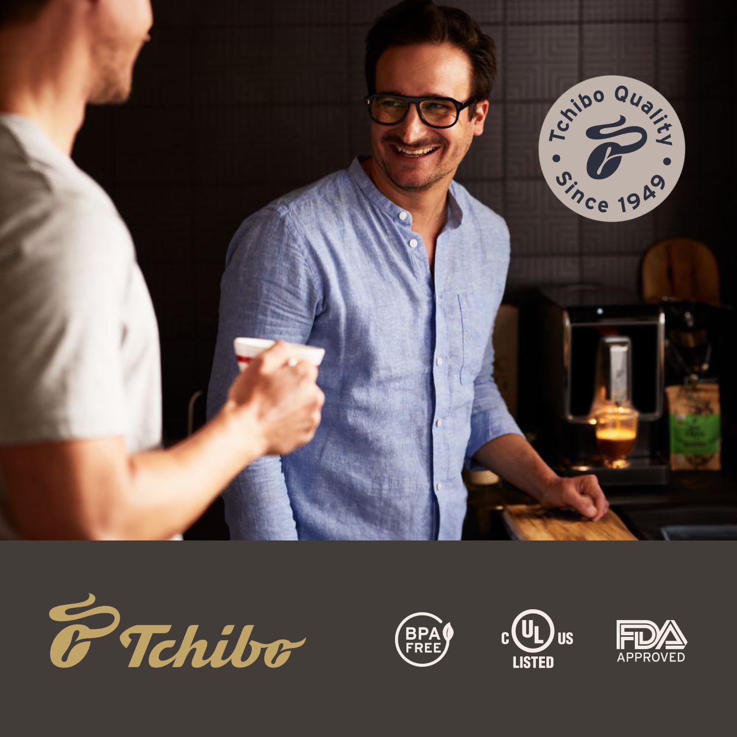 Tchibo Automatic Espresso & Coffee Machine with Built-in Grinder, No Coffee Pods Needed, Silver