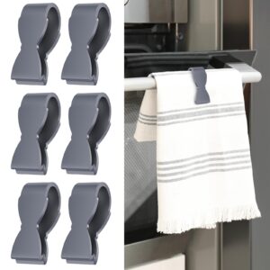 havawish 6 pcs hand towel clips for kitchen keeps towel from falling towel clips for oven dishwasher stove bathroom rack clothing for fixing towels