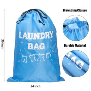 Nicunom 6 Pack Travel Laundry Bags, 24" x 36" Extra Large Laundry Bag Drawstring Closure Machine Washable Dirty Clothes Organizer, Fit a Laundry Basket or Hamper