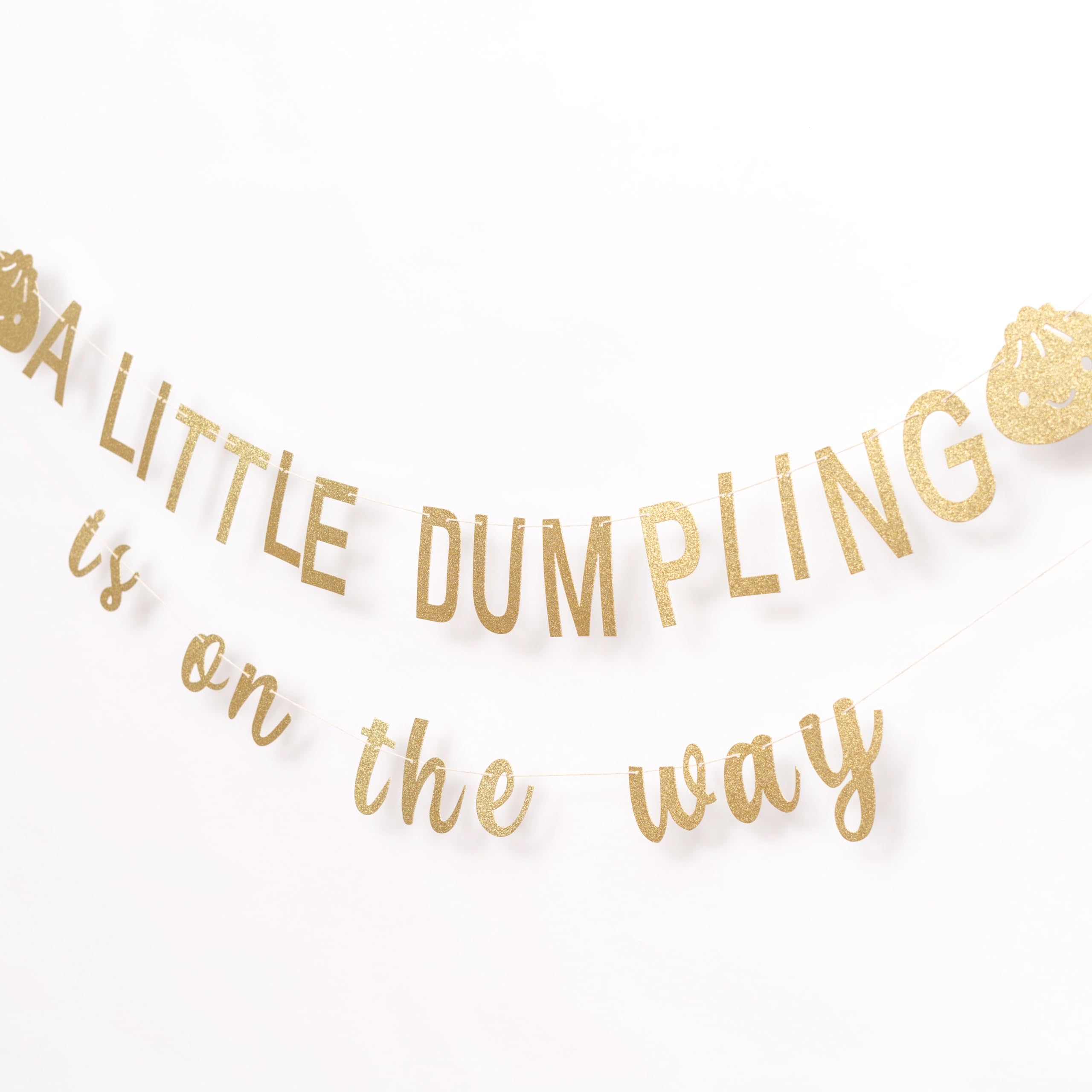 CIEQR A Little Dumpling is On The Way Baby Shower Banner - Baby Shower Decorations, Gender Reveal Hanging Banner Sign Decor, Gender Reveal Decorations for Party Indoor Outdoor...