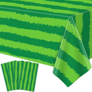 4 pack watermelon rind tablecloth green melon rectangle table cloth watermelon party tablecloth watermelon table covers watermelon birthday party table cloth for beach pool party supply 51 x 86 inch