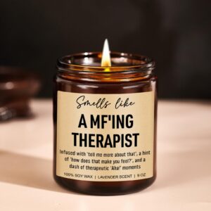 Younift Funny Therapist Candle, Therapist Gifts, Occupational Therapy Gifts, Therapy Office Decor, Therapist Self Care, Christmas Gifts, Graduation, Mental Health Therapist Gifts for Women, Men