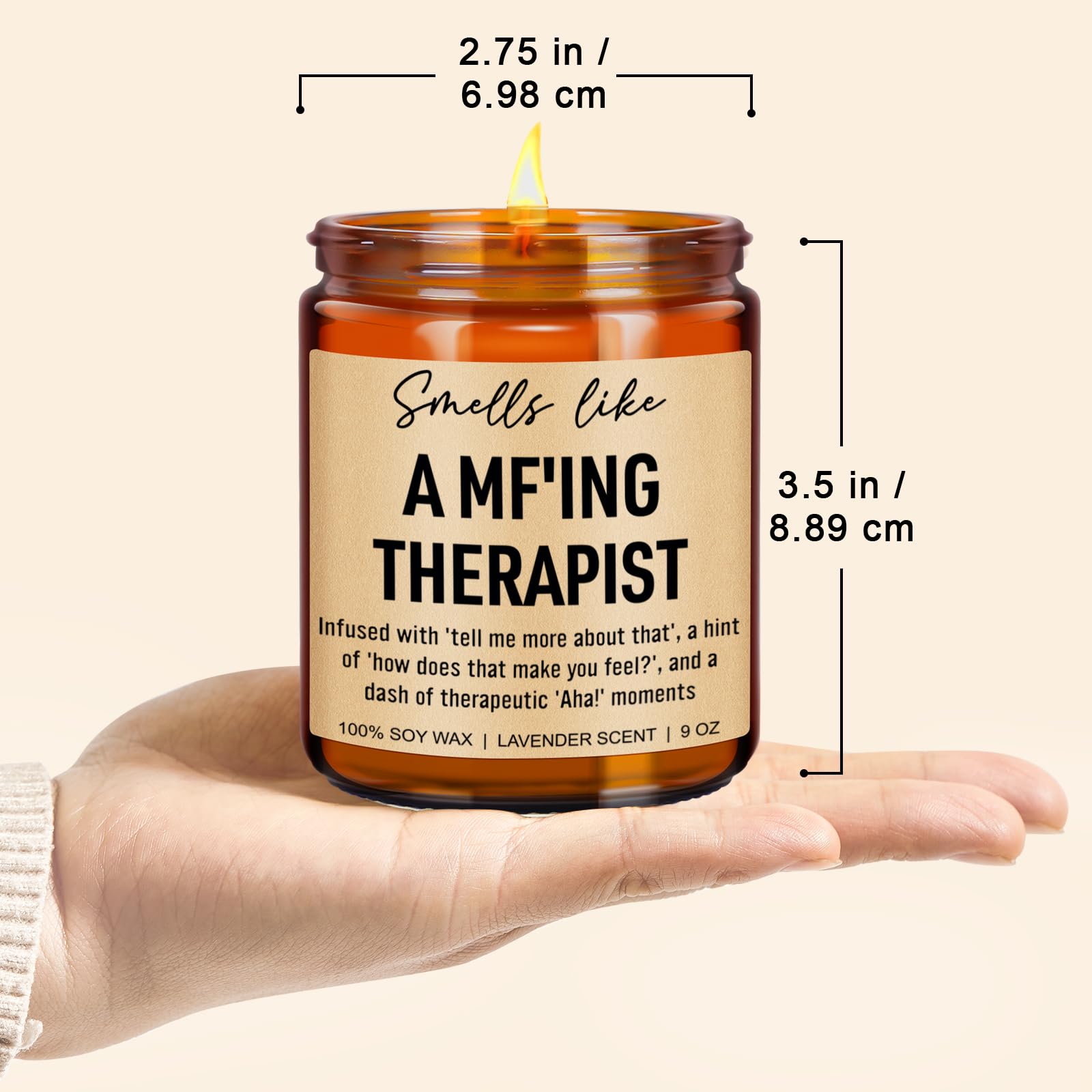 Younift Funny Therapist Candle, Therapist Gifts, Occupational Therapy Gifts, Therapy Office Decor, Therapist Self Care, Christmas Gifts, Graduation, Mental Health Therapist Gifts for Women, Men