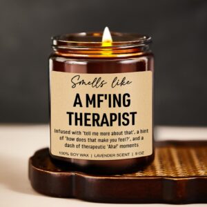 Younift Funny Therapist Candle, Therapist Gifts, Occupational Therapy Gifts, Therapy Office Decor, Therapist Self Care, Christmas Gifts, Graduation, Mental Health Therapist Gifts for Women, Men