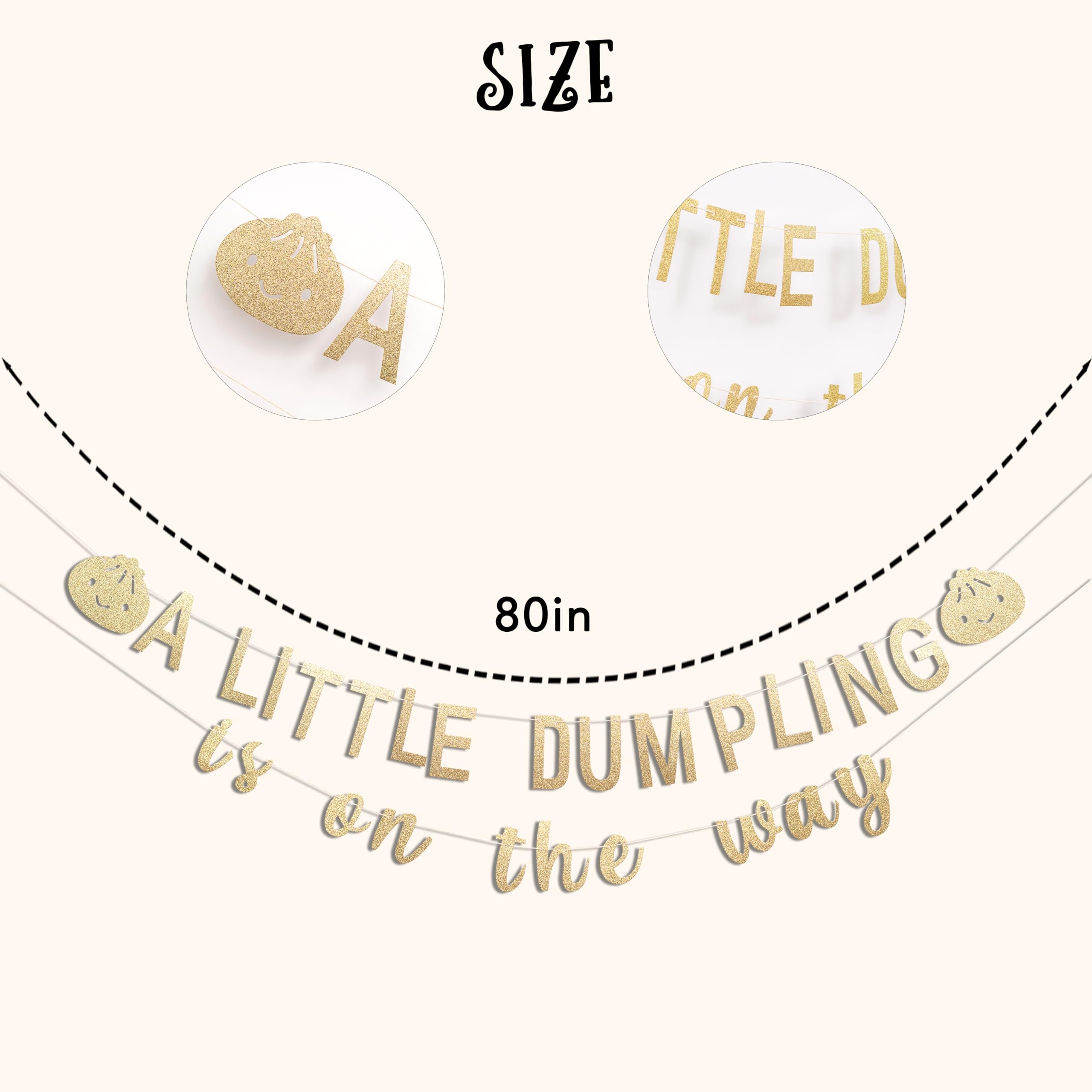 CIEQR A Little Dumpling is On The Way Baby Shower Banner - Baby Shower Decorations, Gender Reveal Hanging Banner Sign Decor, Gender Reveal Decorations for Party Indoor Outdoor...