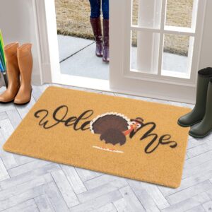 thanksgiving non-slip door mat entrance-outdoor - fall turkey-decorative entryway welcome doormats home decor 17" x 29"